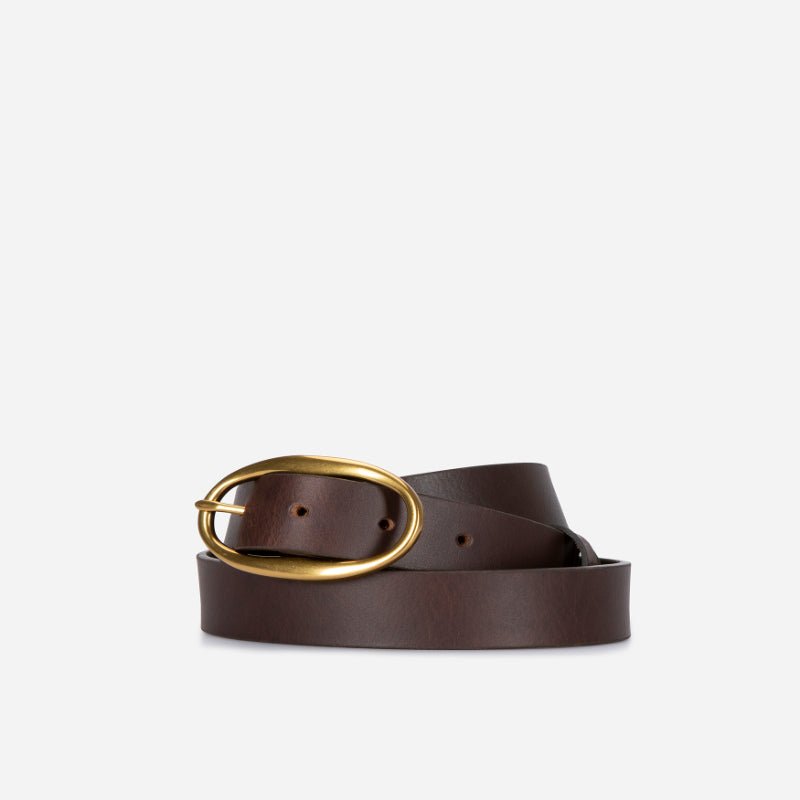 Brown Leather Tri Loop Belt 30mm | Brando