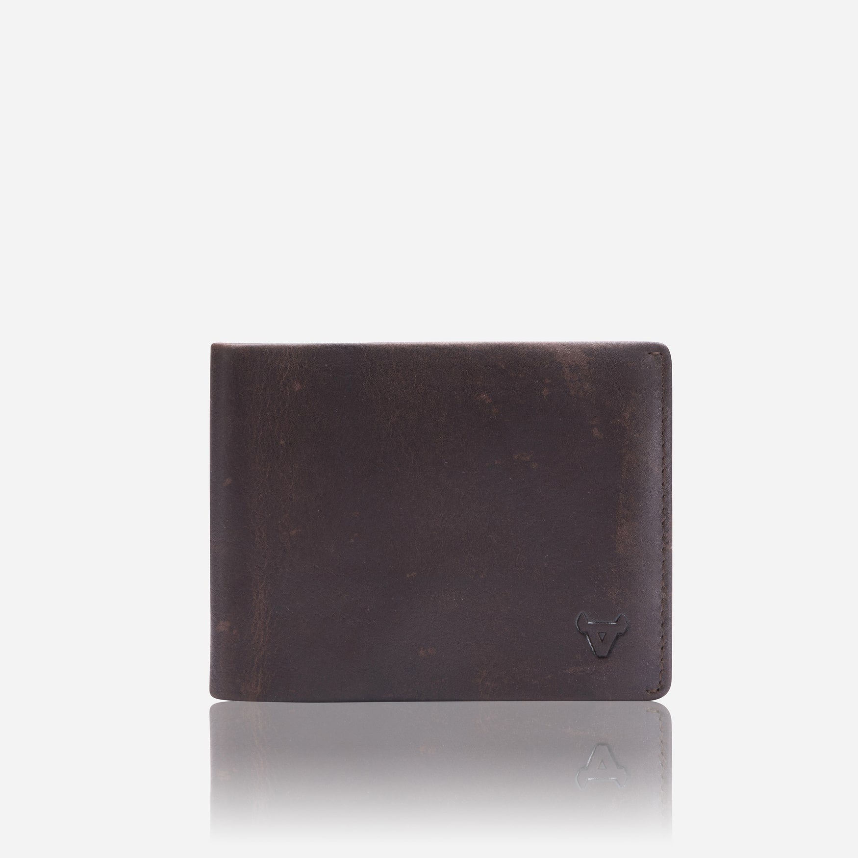 Brown Textured Slim Leather Card Wallet | Brando