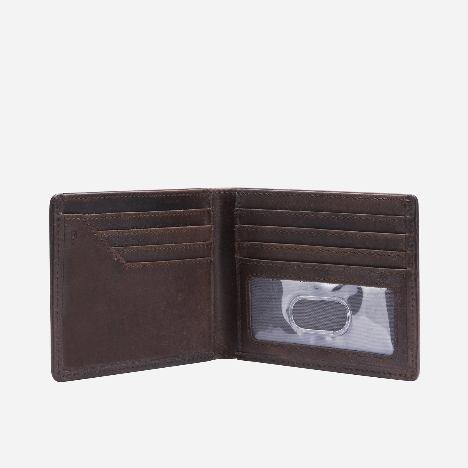 Brown Textured Slim Leather Card Wallet | Brando