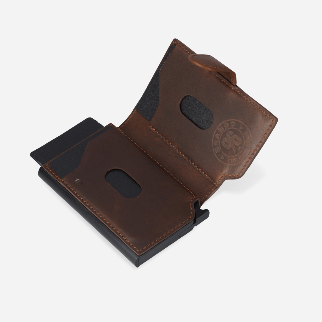 Metal Slim Leather Card Wallet | Brando