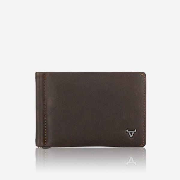 Elegant Brown Leather Wallet with Money Clip | Brando